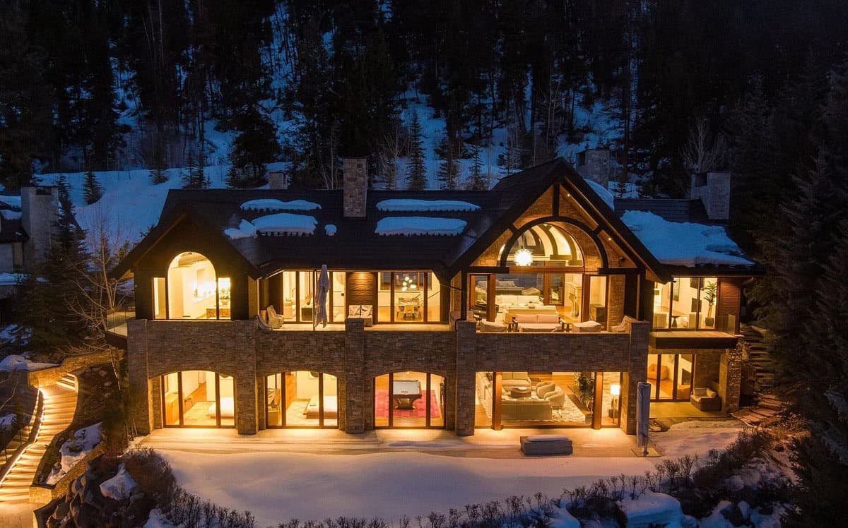A Stunning Aspen Mansion Featuring a Classic Design and has an Indoor ...